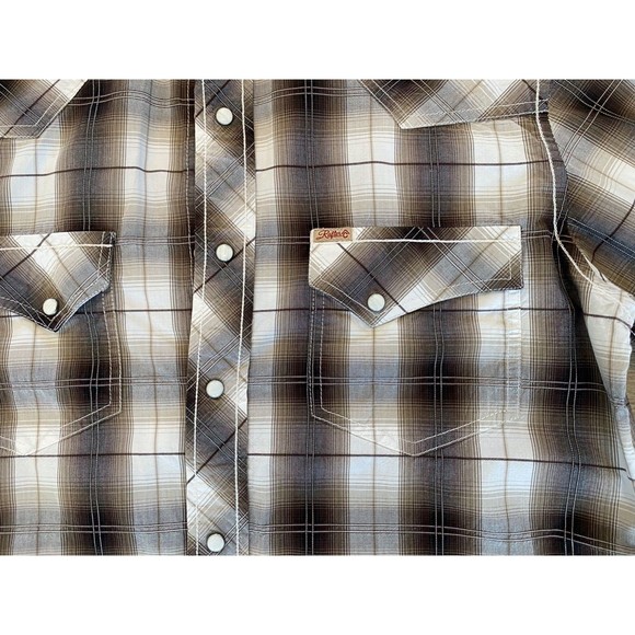 Rafter C | Shirts | Rafter C Cowboy Mens S Pearl Snap Beige Plaid Long ...